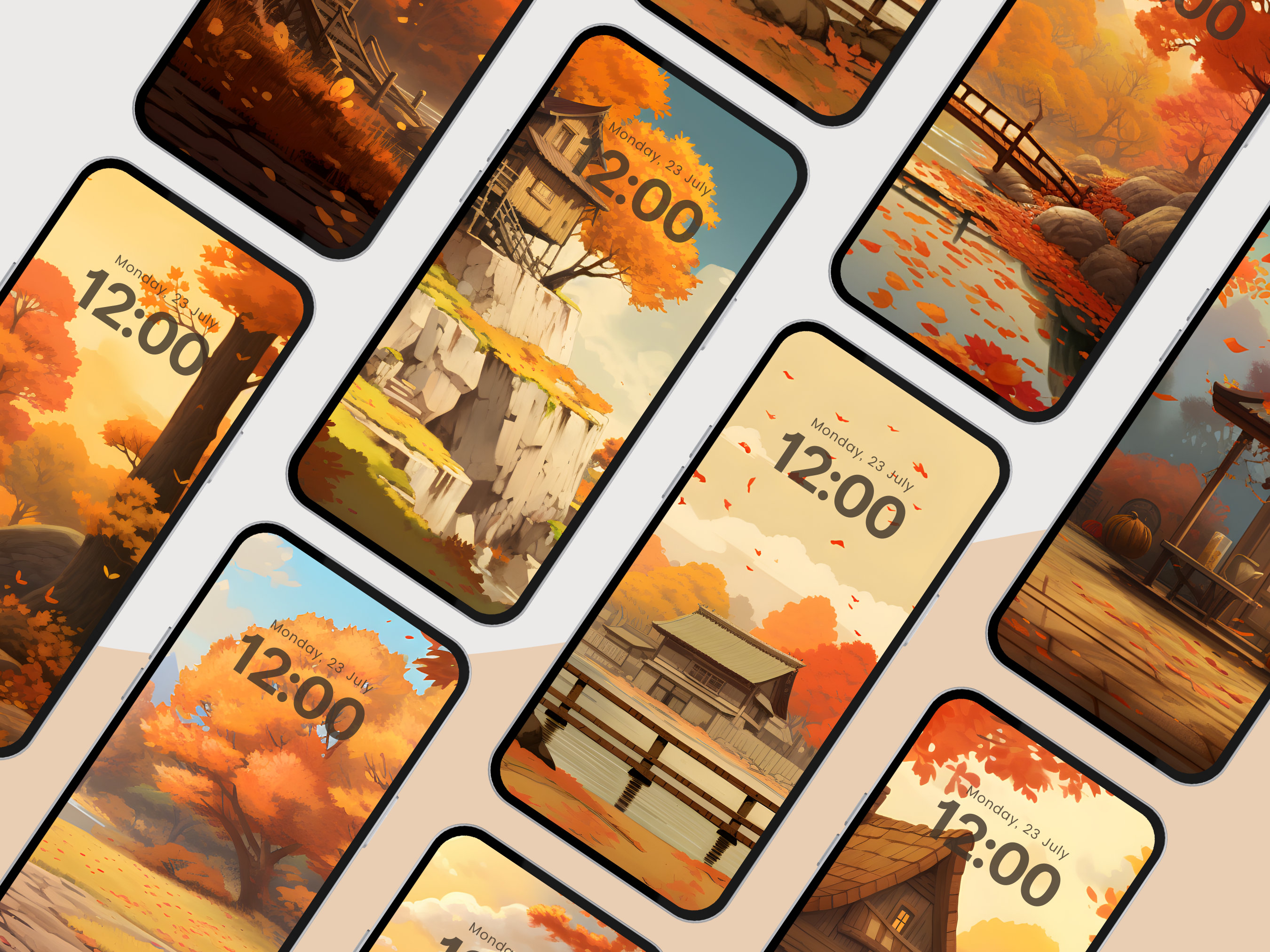 Studio Ghibli Inspired Autumn iPhone Wallpaper Fall Season - Etsy