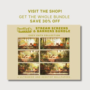 Cozy Cat Animated Stream Screen Cottagecore Overlay Lofi Plants Twitch ...