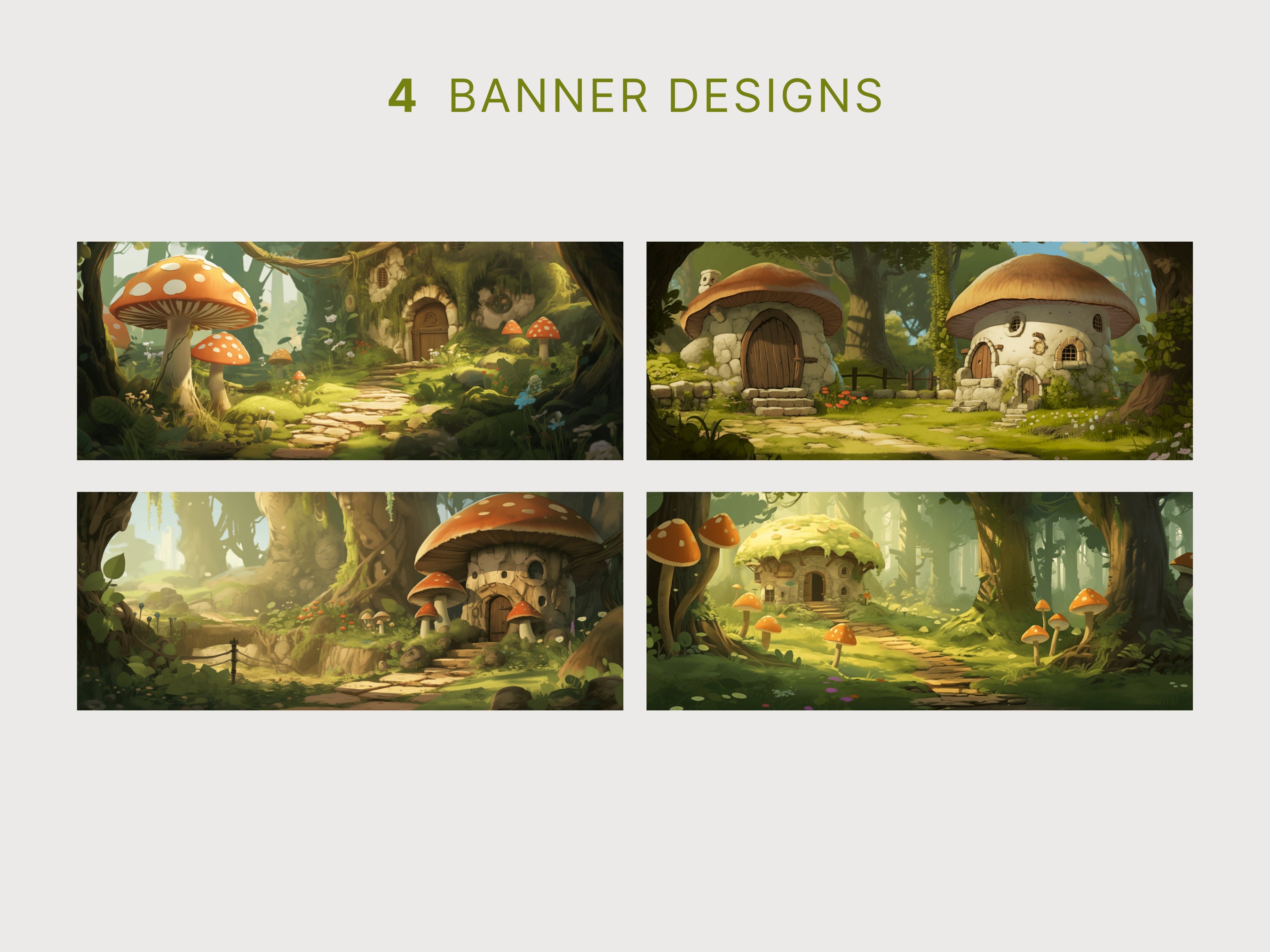 Cottagecore Twitch Banner Mushroom Banner Cozy Forest Twitch Banner ...