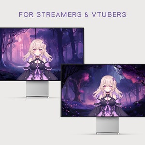 Purple Vtuber Animated Background Purple Twitch Animated Vtuber Overlay ...