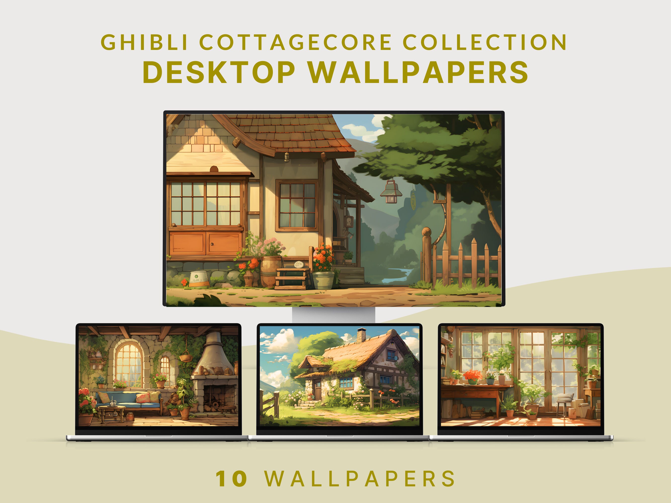 Ghibli Desktop Wallpaper Cottagecore Desktop Wallpaper Cozy Wallpaper ...