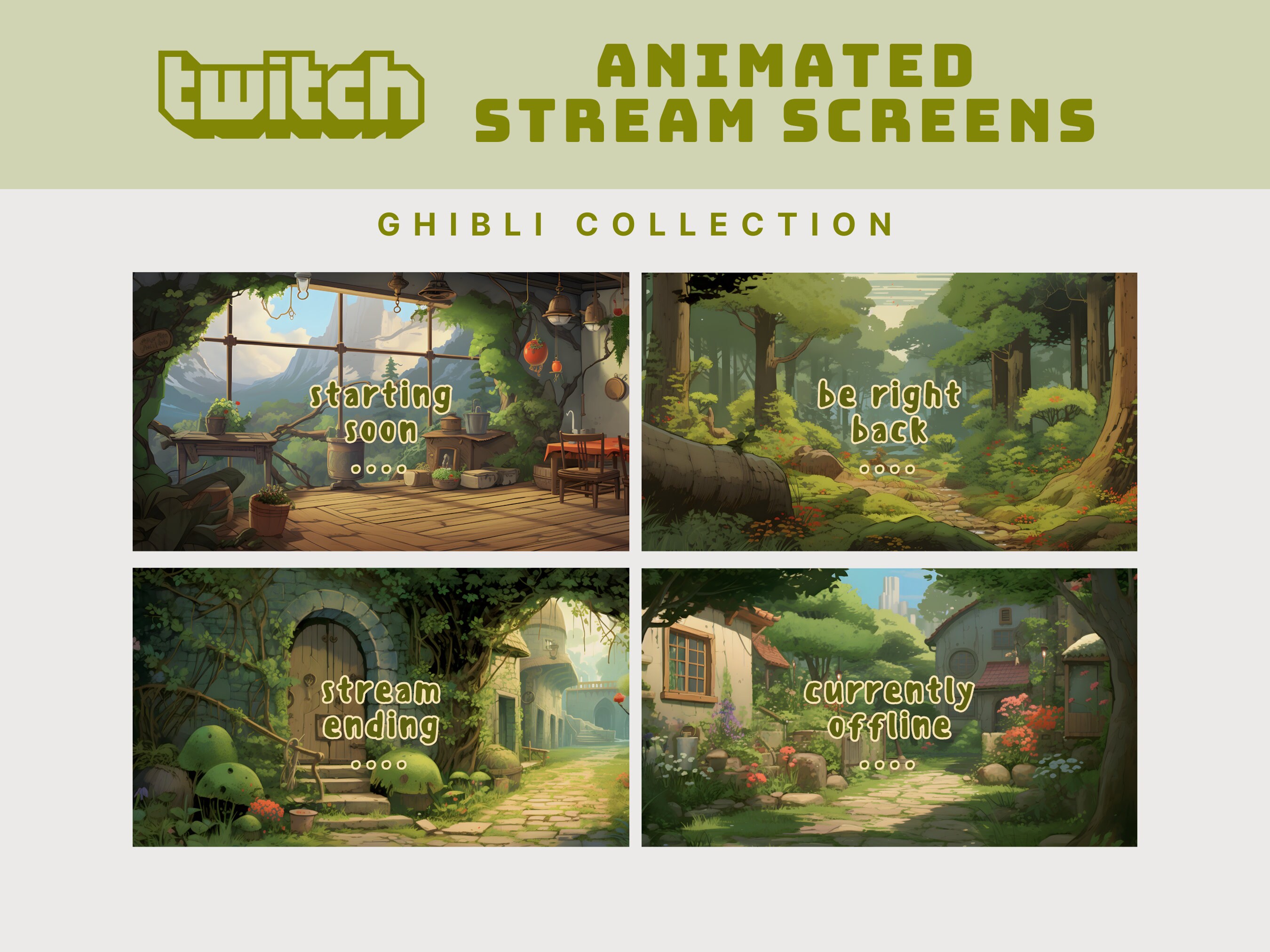 Studio Ghibli Inspired Animated Stream Screen Ghibli Twitch Stream ...