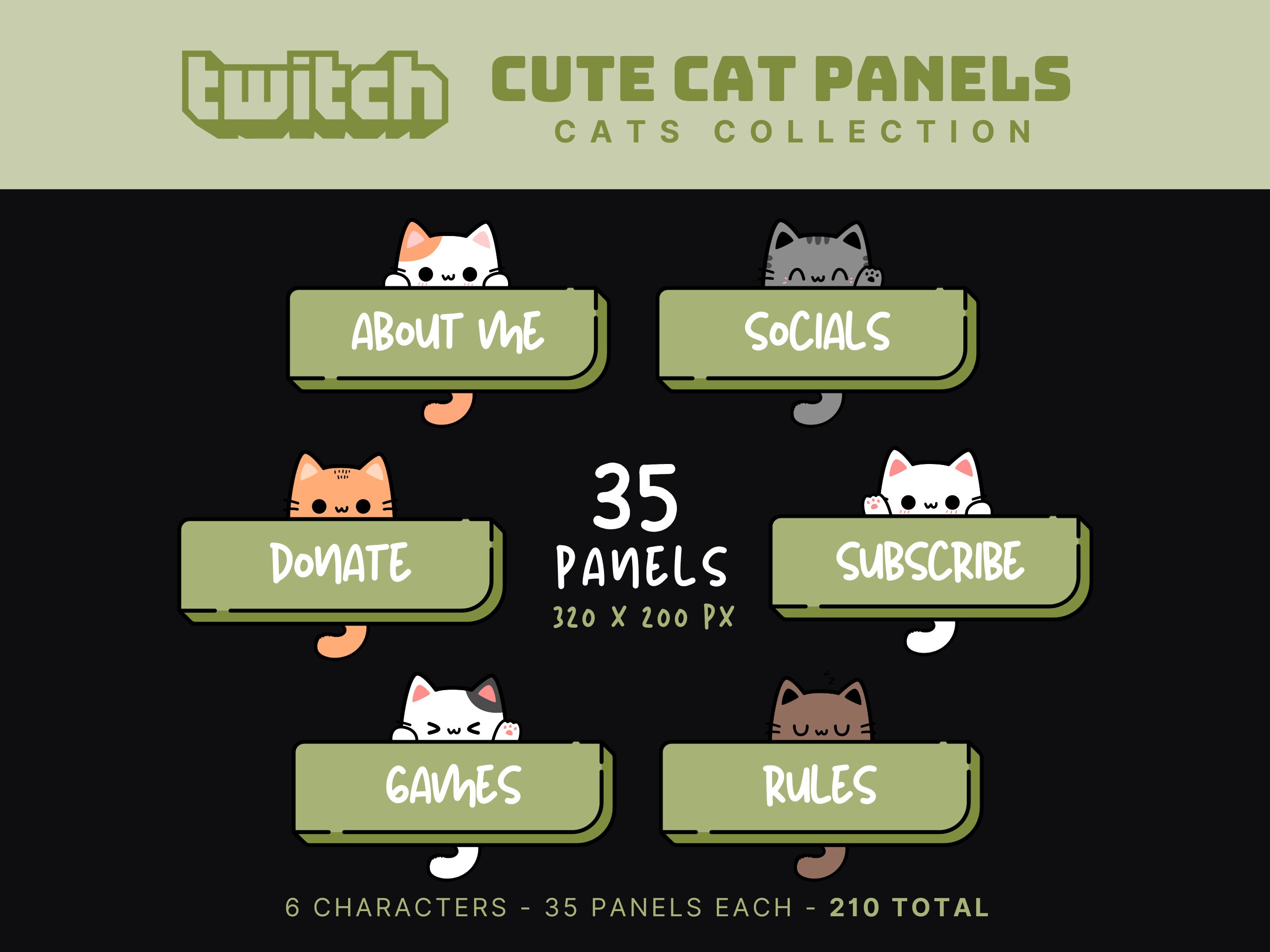 Cat Twitch Panels Cute Twitch Panels Ghibli Twitch Panels Cat Stream ...