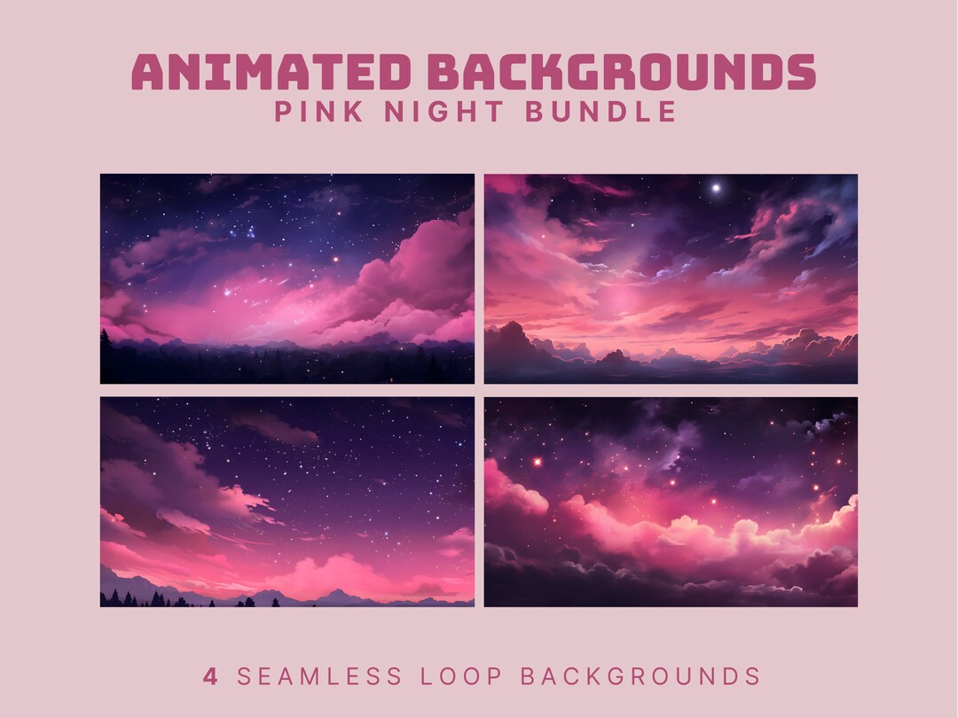 Pink Twitch Overlay Pink Vtuber Animated Background Twitch Pink Sky ...