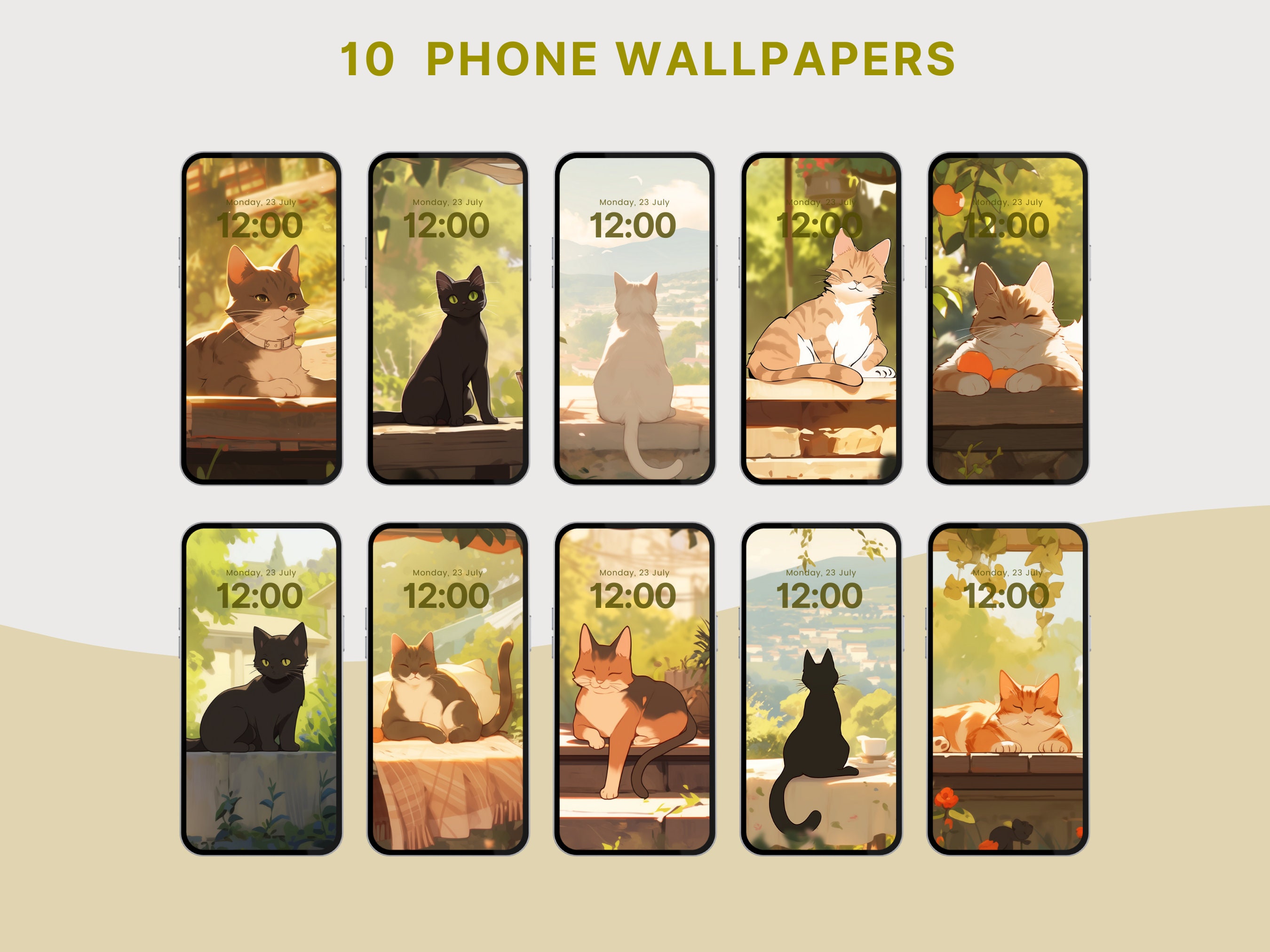 Cozy Cat iPhone Wallpaper Cute Cats Anime Phone Wallpaper Cottagecore ...