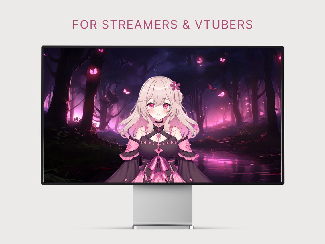 Pink Twitch Overlay Vtuber Background Animated Overlay Pink Halloween ...