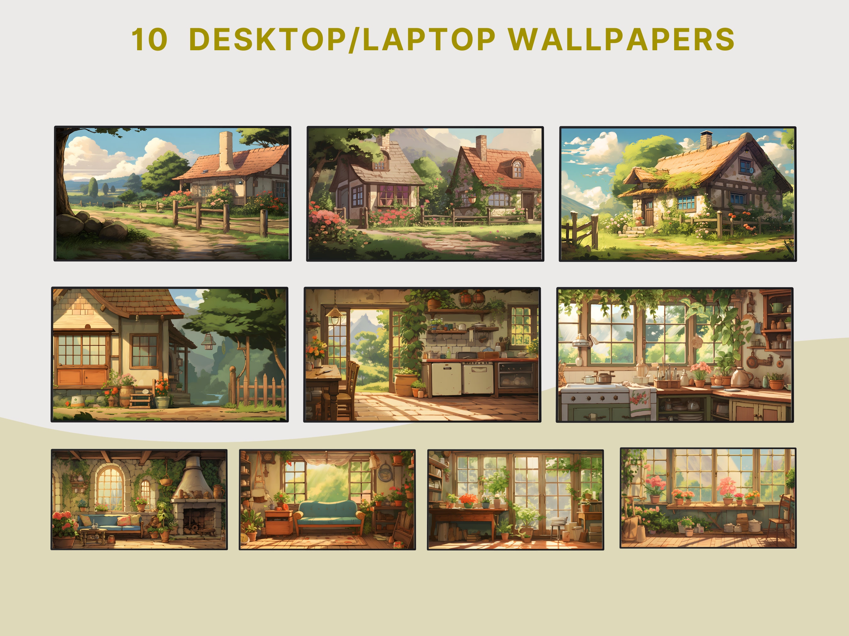 Ghibli Desktop Wallpaper Cottagecore Desktop Wallpaper Cozy Wallpaper ...