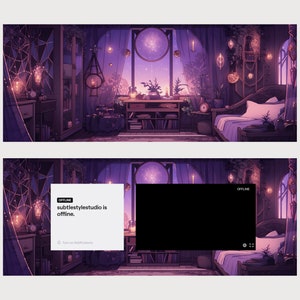 Purple Twitch Stream Banner Purple Halloween Twitch Banner Witch Stream ...