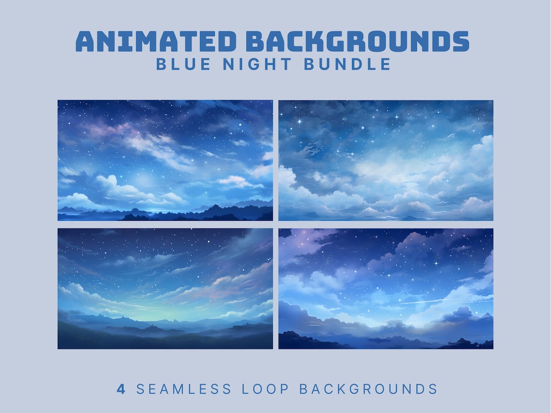 Blue Twitch Overlay Blue Vtuber Animated Background Twitch Blue Sky ...