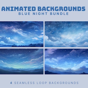 Blue Twitch Overlay Blue Vtuber Animated Background Twitch Blue Sky ...