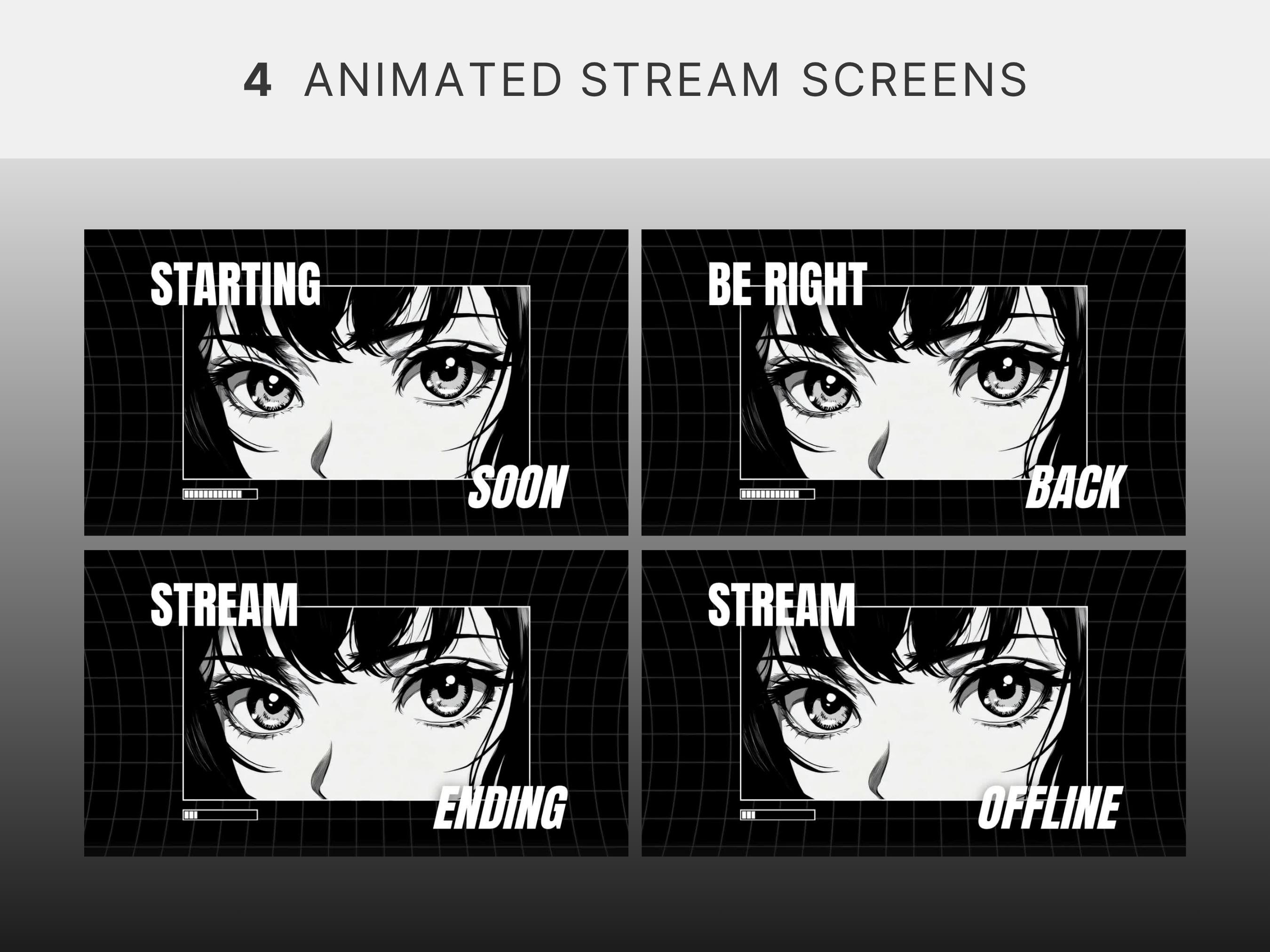 Anime Girl Stream Pack Minimalist Anime Twitch Overlay Manga Twitch ...
