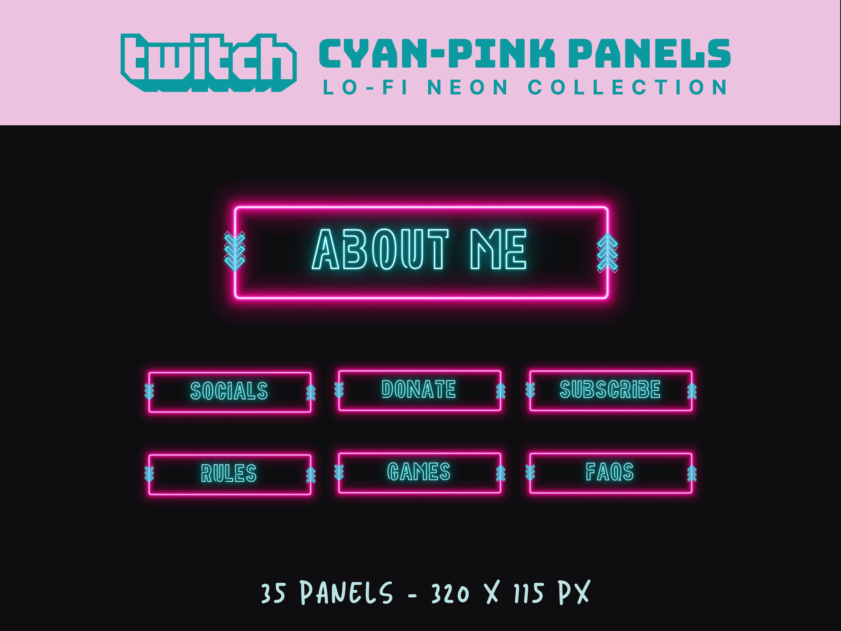 Neon Twitch Pink Lofi Twitch Panels Panels Green Twitch Panels ...