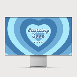 Blue Twitch Overlay Retro Twitch Banner Blue Valentines Twitch Overlay ...