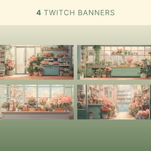 Cute Stream Pack Flower Twitch Overlay Animated Vtuber Background Cozy ...