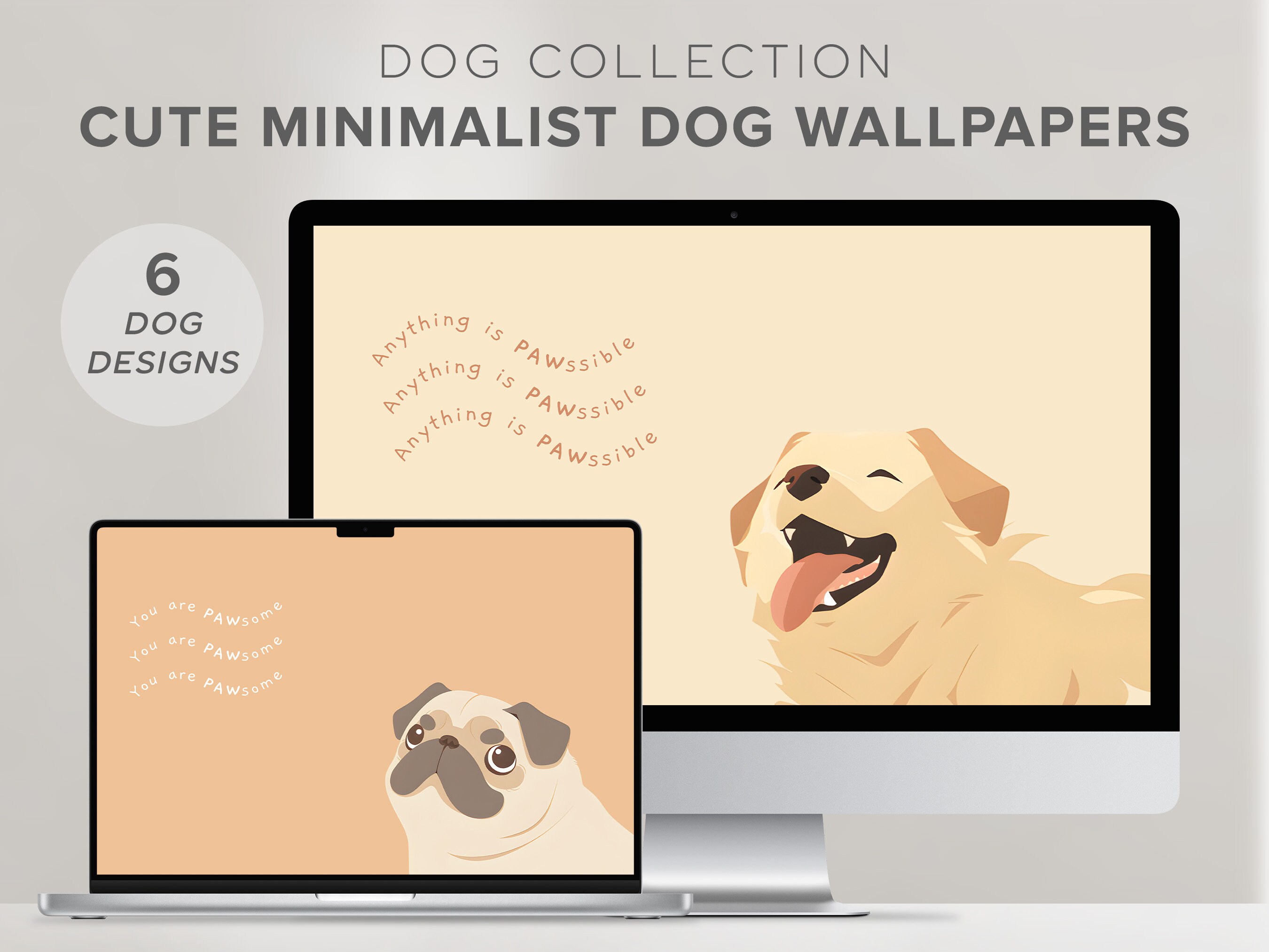Desktop Wallpaper Cute Dog Wallpaper Affirmation Wallpaper Minimalist ...