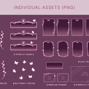 Pink Stream Package Animated Vtuber Background Pink Goth Twitch Overlay ...