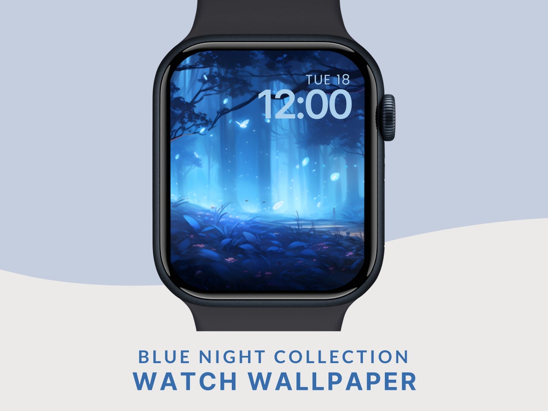 Blue Forest Watch Wallpaper Aesthetic Blue Apple Watch Face Wallpaper ...