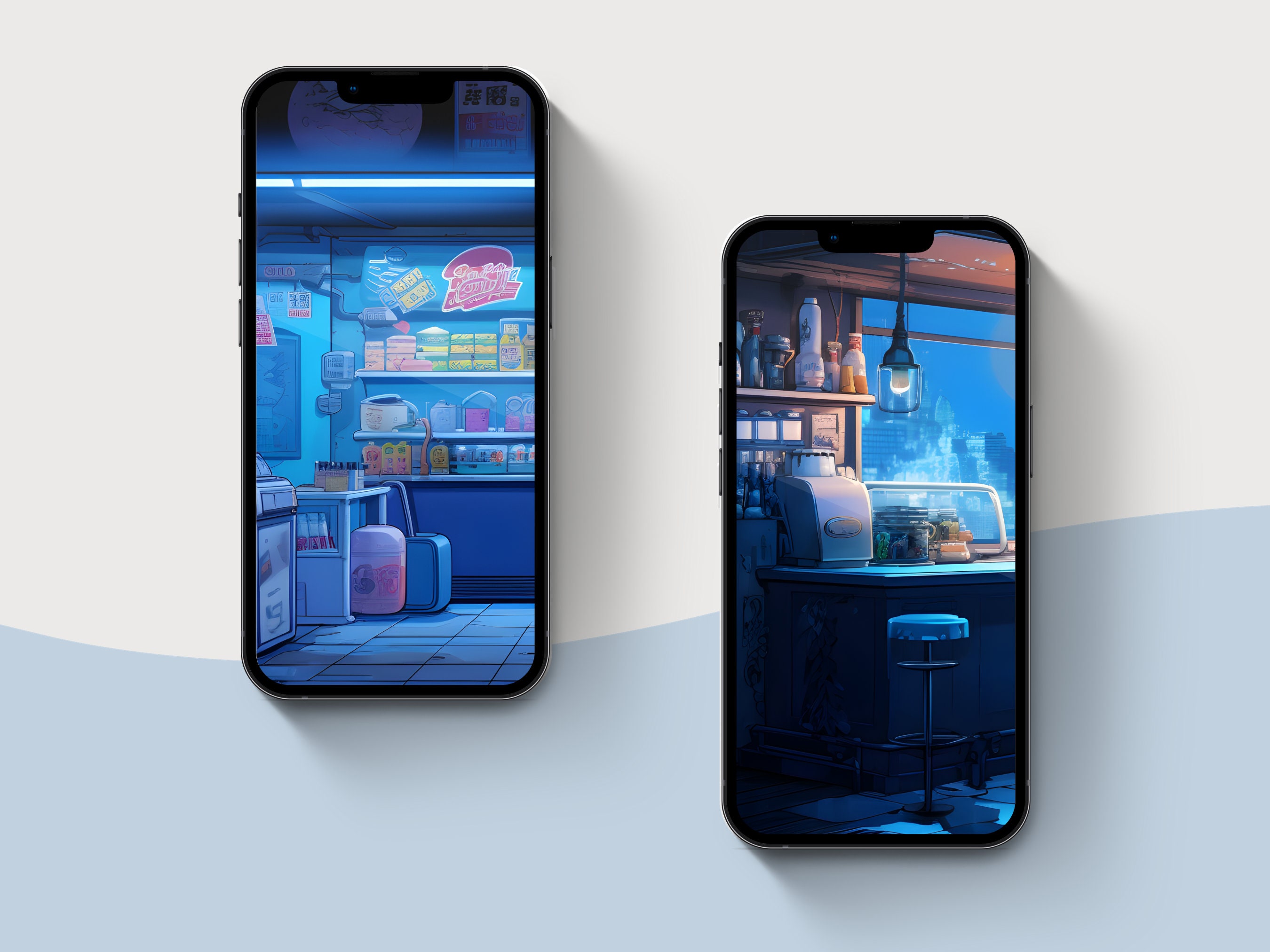 IPhone Lofi Wallpaper Blue Lofi Wallpaper Blue Anime Wallpaper - Etsy