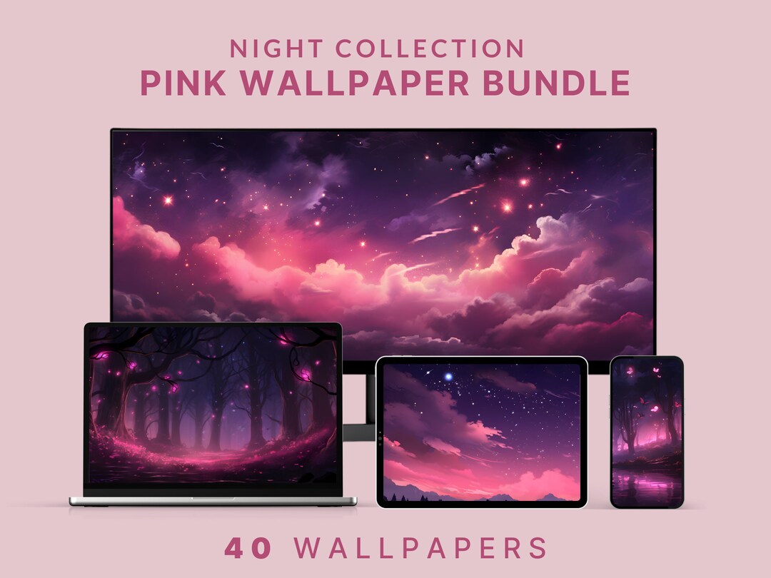 Pink Halloween Wallpaper Magical Night Desktop Wallpaper Pink Anime ...