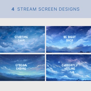 Blue Animated Stream Screen Blue Sky Twitch Stream Screen Blue Twitch ...