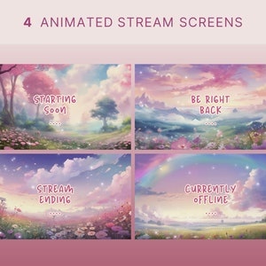Cute Pink Stream Package Animated Background Vtuber Pink Twitch Overlay ...