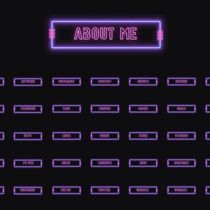Purple Twitch Panels Neon Twitch Panels Pink Lofi Twitch Overlay Pink ...