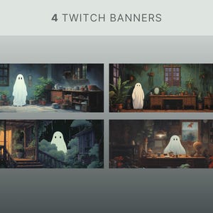 Ghost Stream Pack Halloween Twitch Overlay Ghost Vtuber Background ...