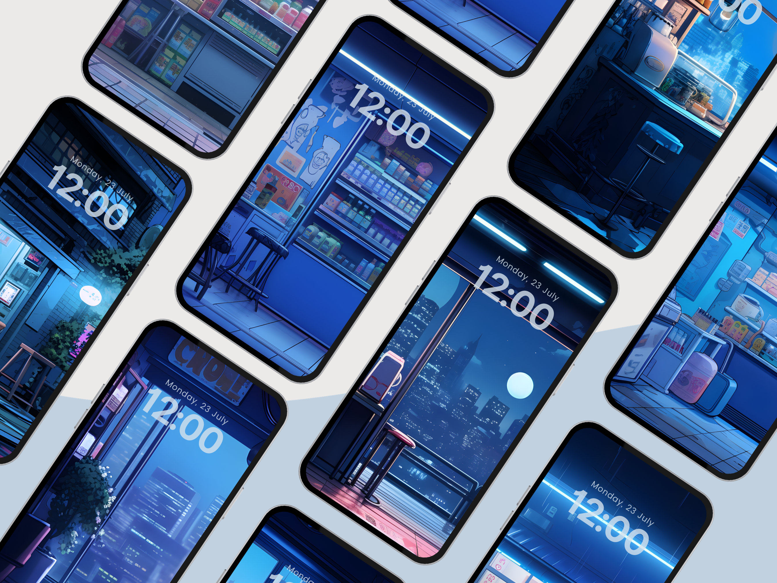 IPhone Lofi Wallpaper Blue Lofi Wallpaper Blue Anime Wallpaper - Etsy