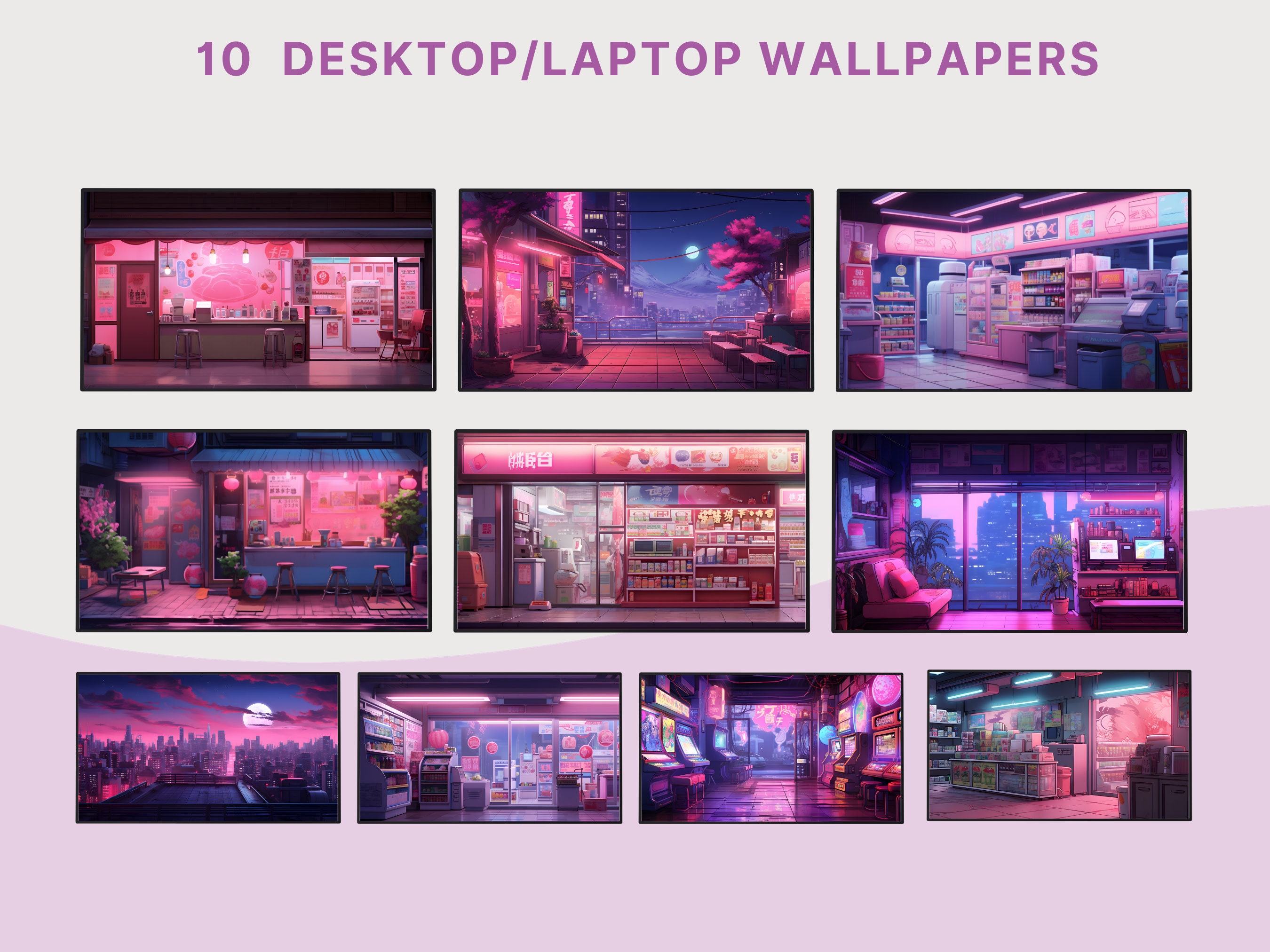 Lofi Wallpaper Pink Anime Desktop Wallpaper Vaporwave Wallpaper Lofi ...