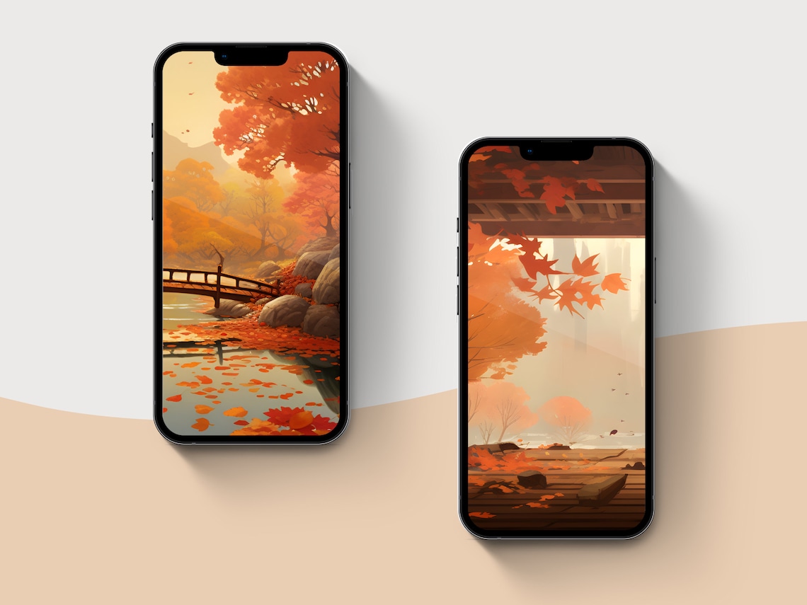Studio Ghibli Inspired Autumn iPhone Wallpaper Fall Season - Etsy
