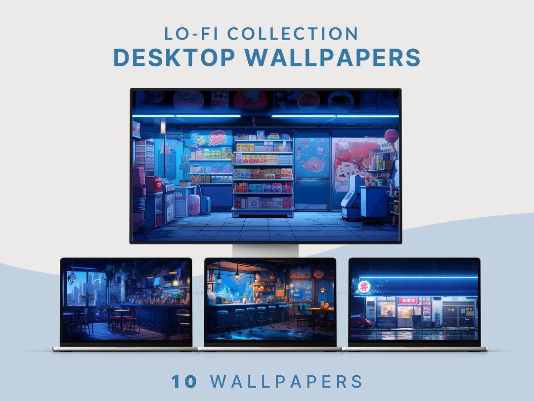 Blue Wallpaper Lofi Desktop Wallpaper Aesthetic Blue Lofi Wallpaper ...