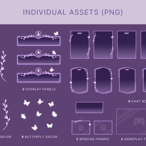 Purple Twitch Overlay Animated Vtuber Background Pond Twitch Overlay ...