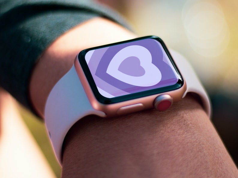 Purple Apple Watch Face Wallpaper Cute Purple Heart Watch Wallpaper ...