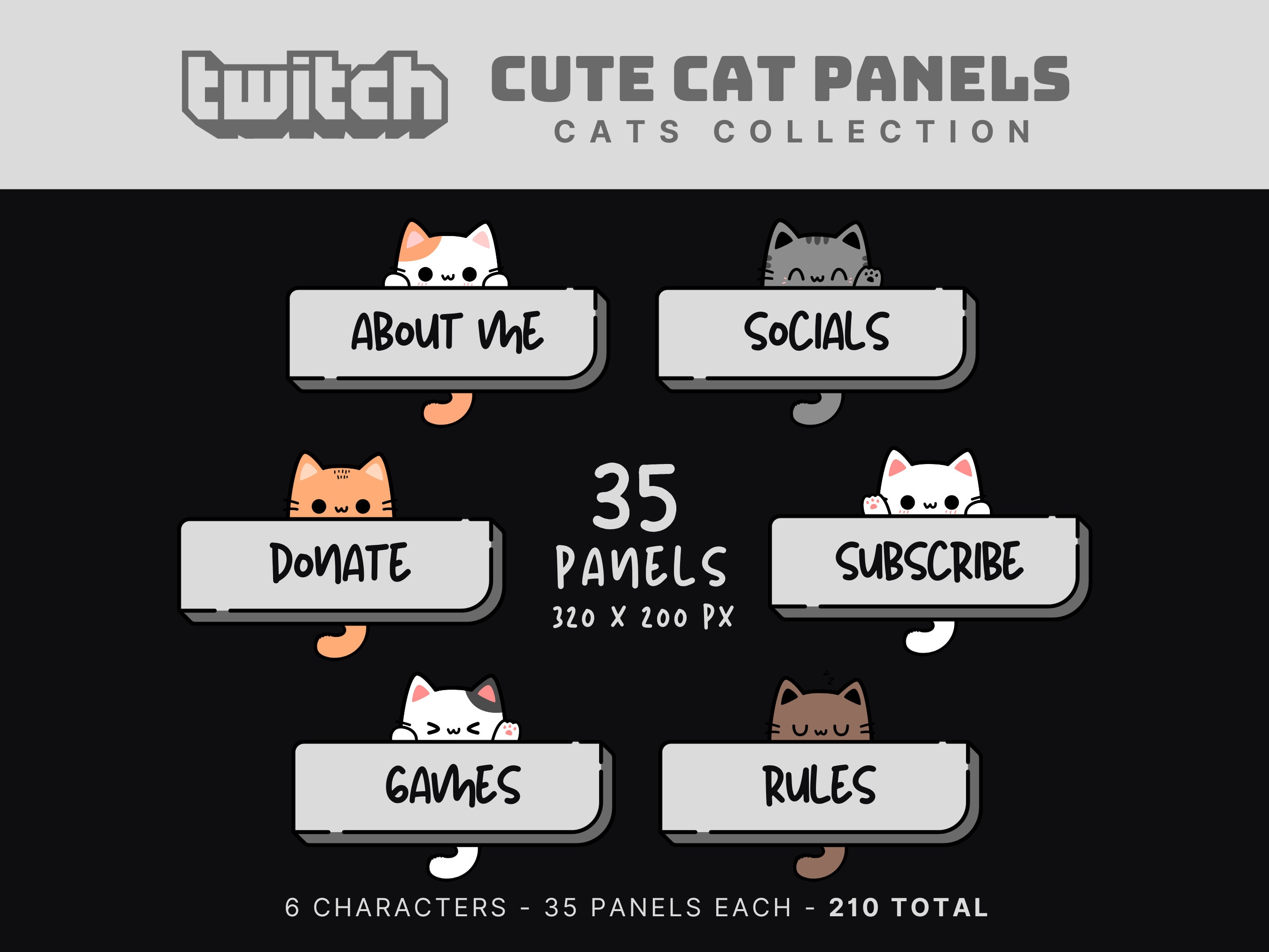 Cat Twitch Panels Cute Twitch Panels Kawaii Twitch Panels Cat Stream ...