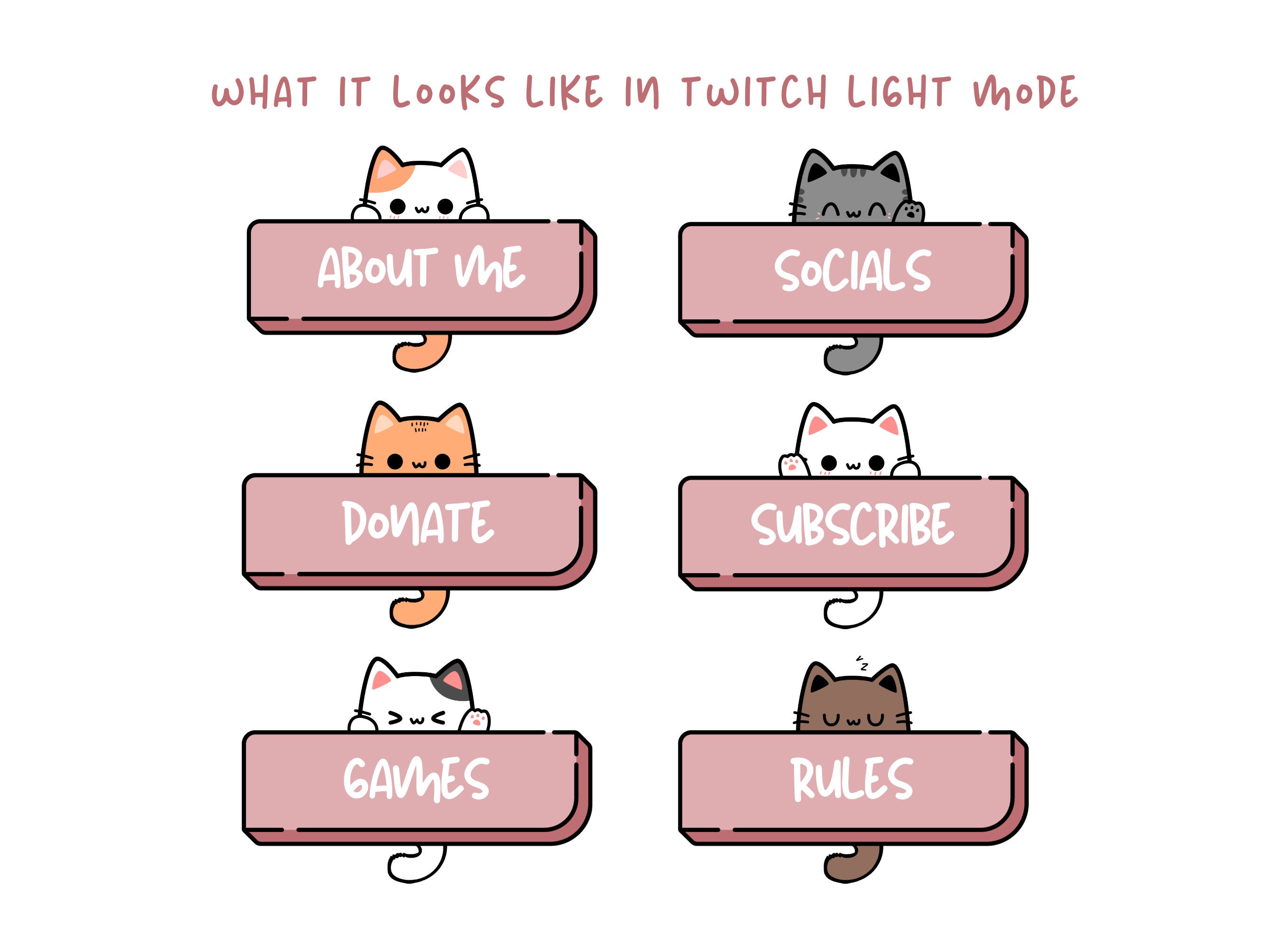 Pink Twitch Panels Cat Twitch Panels Cute Twitch Panels Pink Stream ...