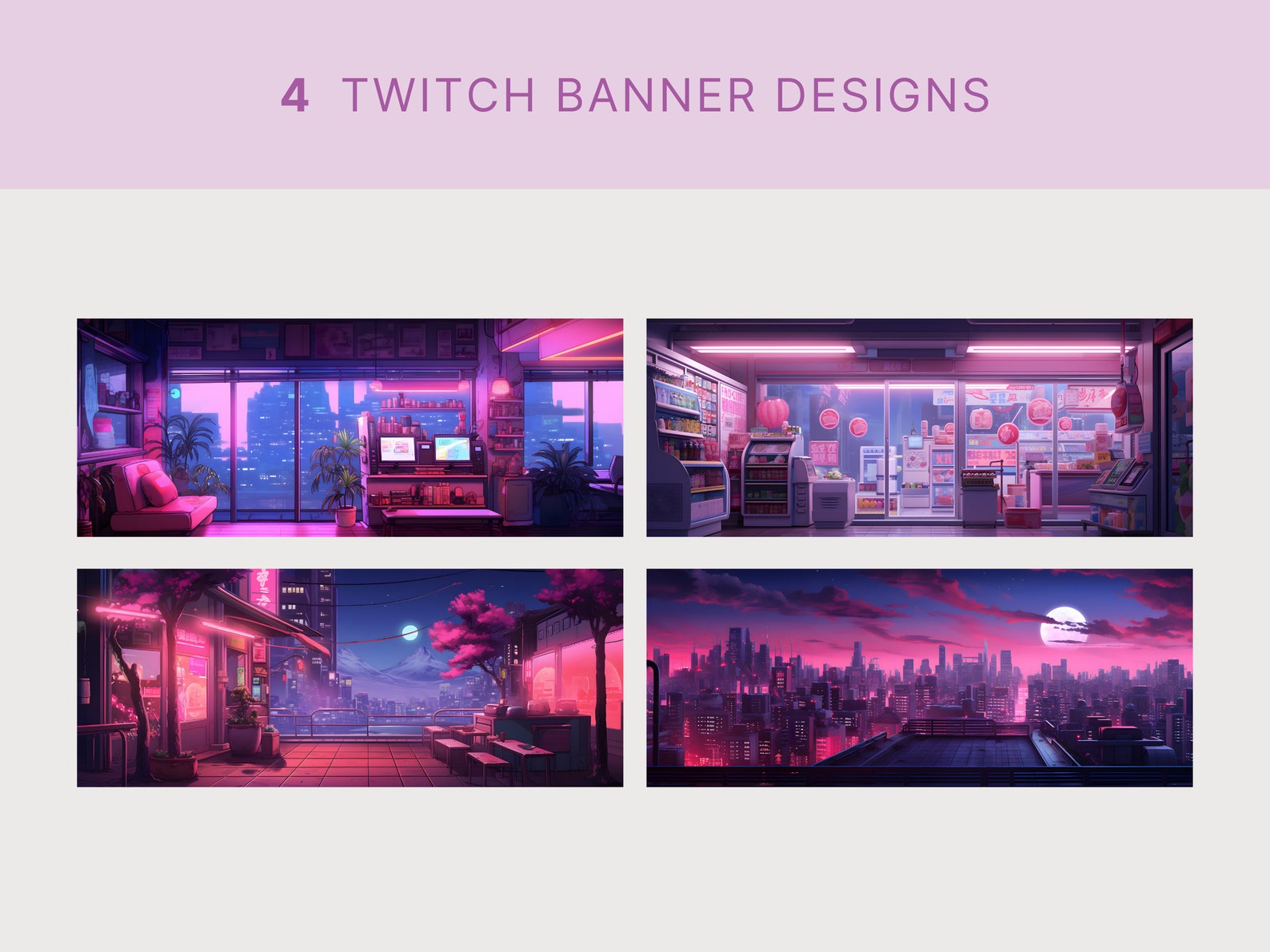 Pink Lofi Twitch Stream Animated Screen Pink Stream Screen Lofi Twitch ...