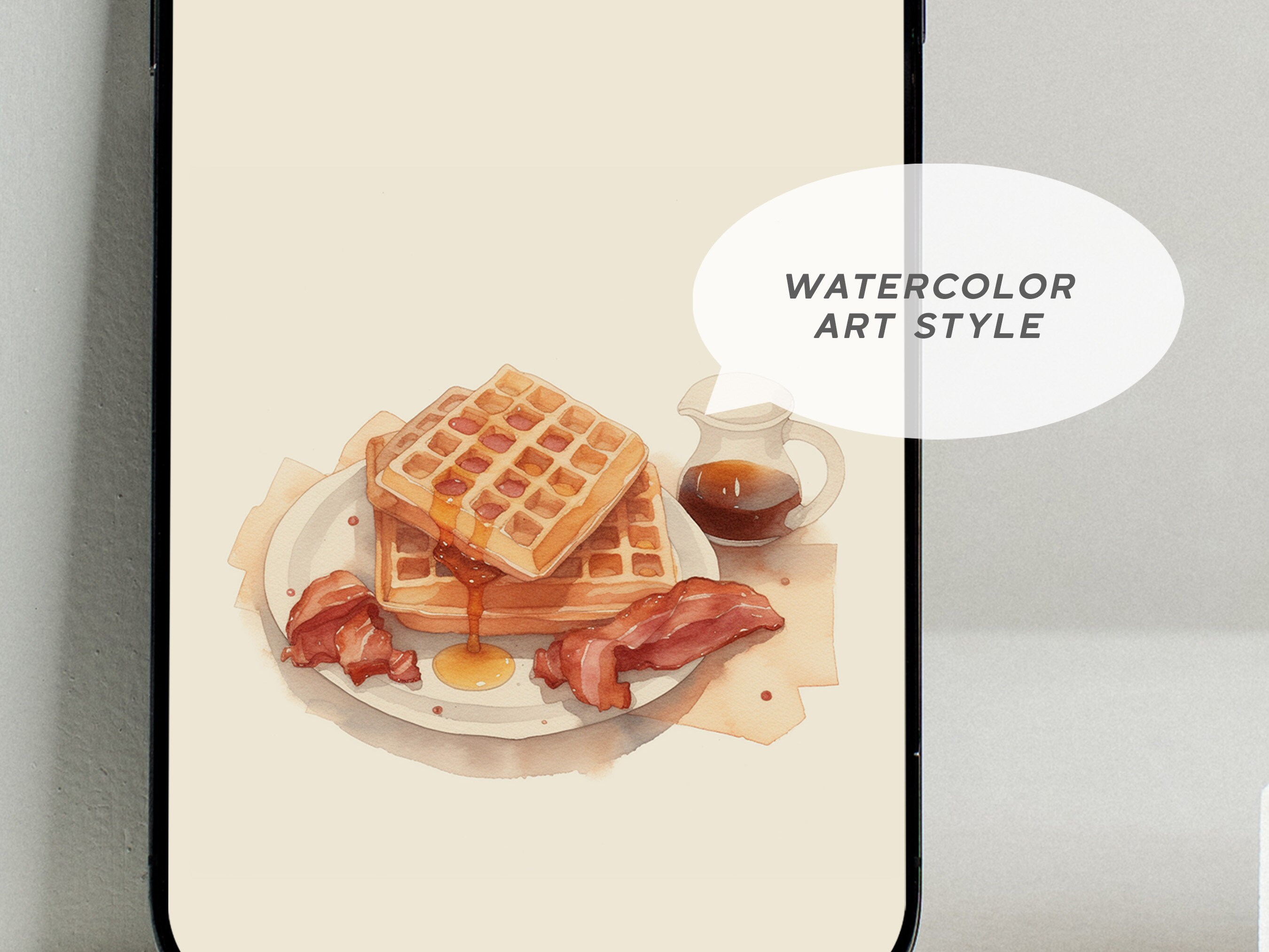 IPhone Cute Wallpaper Breakfast Eggs Bacon Food Wallpaper Digital ...