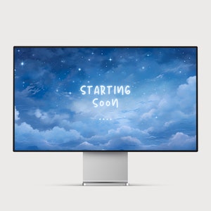 Blue Animated Stream Screen Blue Sky Twitch Stream Screen Blue Overlay ...