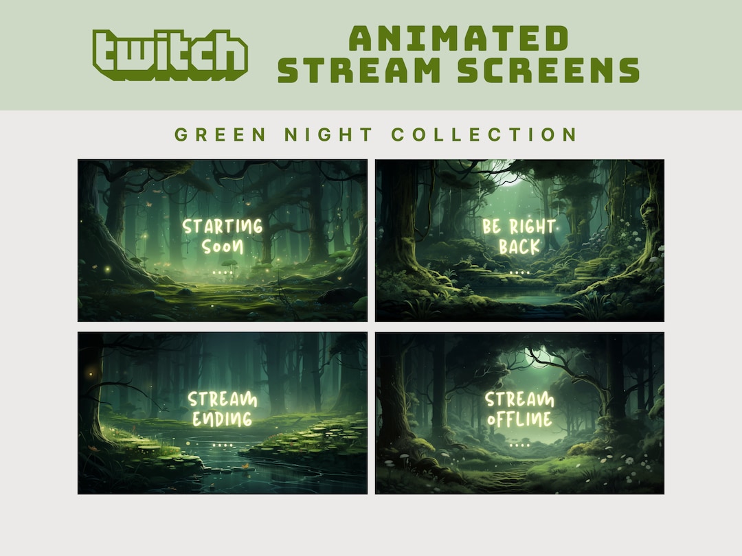 Green Animated Stream Screen Cozy Twitch Stream Screen Green Forest ...