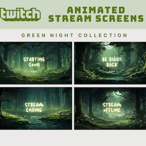 Green Animated Stream Screen Cozy Twitch Stream Screen Green Forest ...