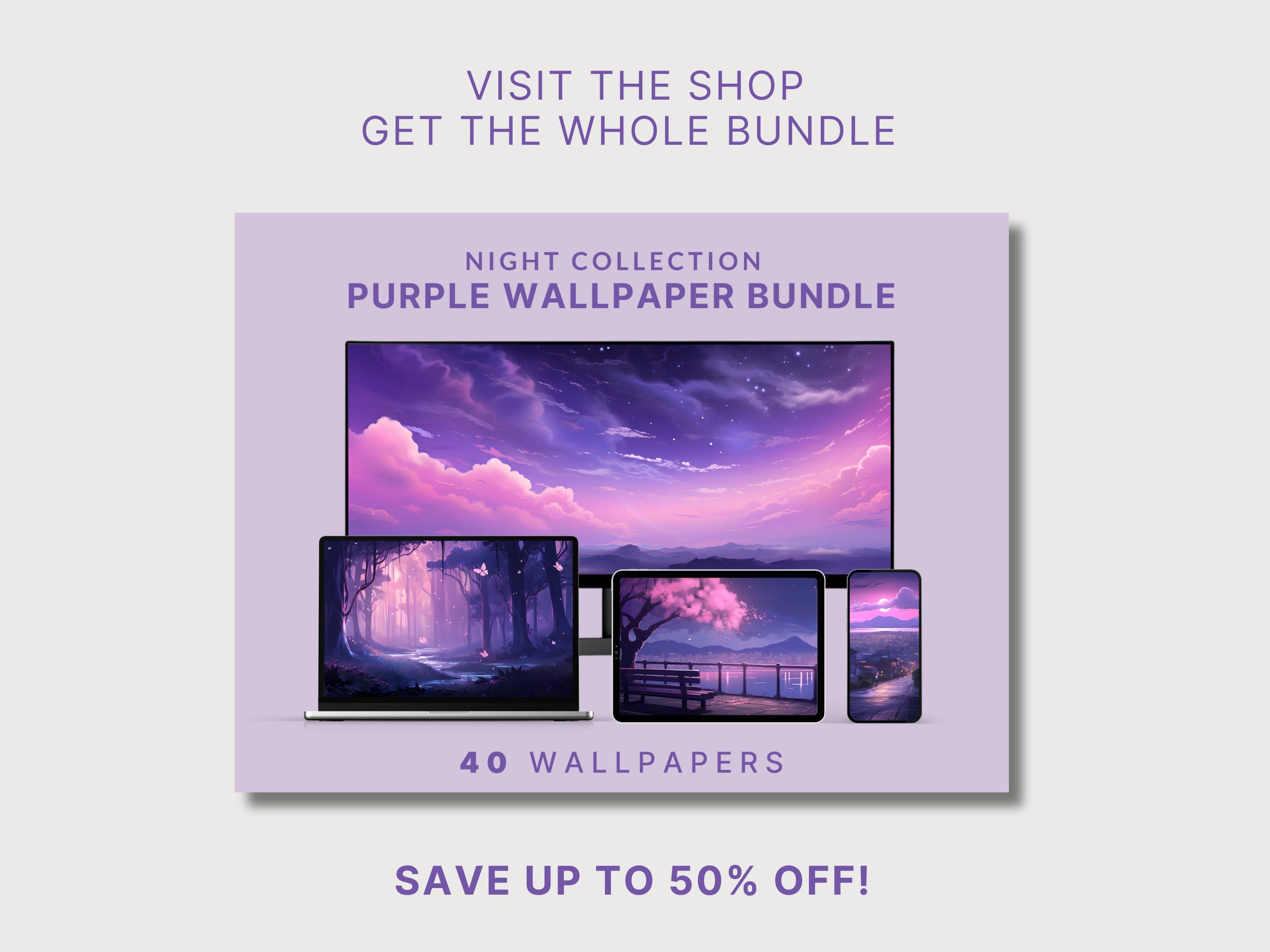Purple Desktop Wallpaper Aesthetic Purple Sky Desktop - Etsy