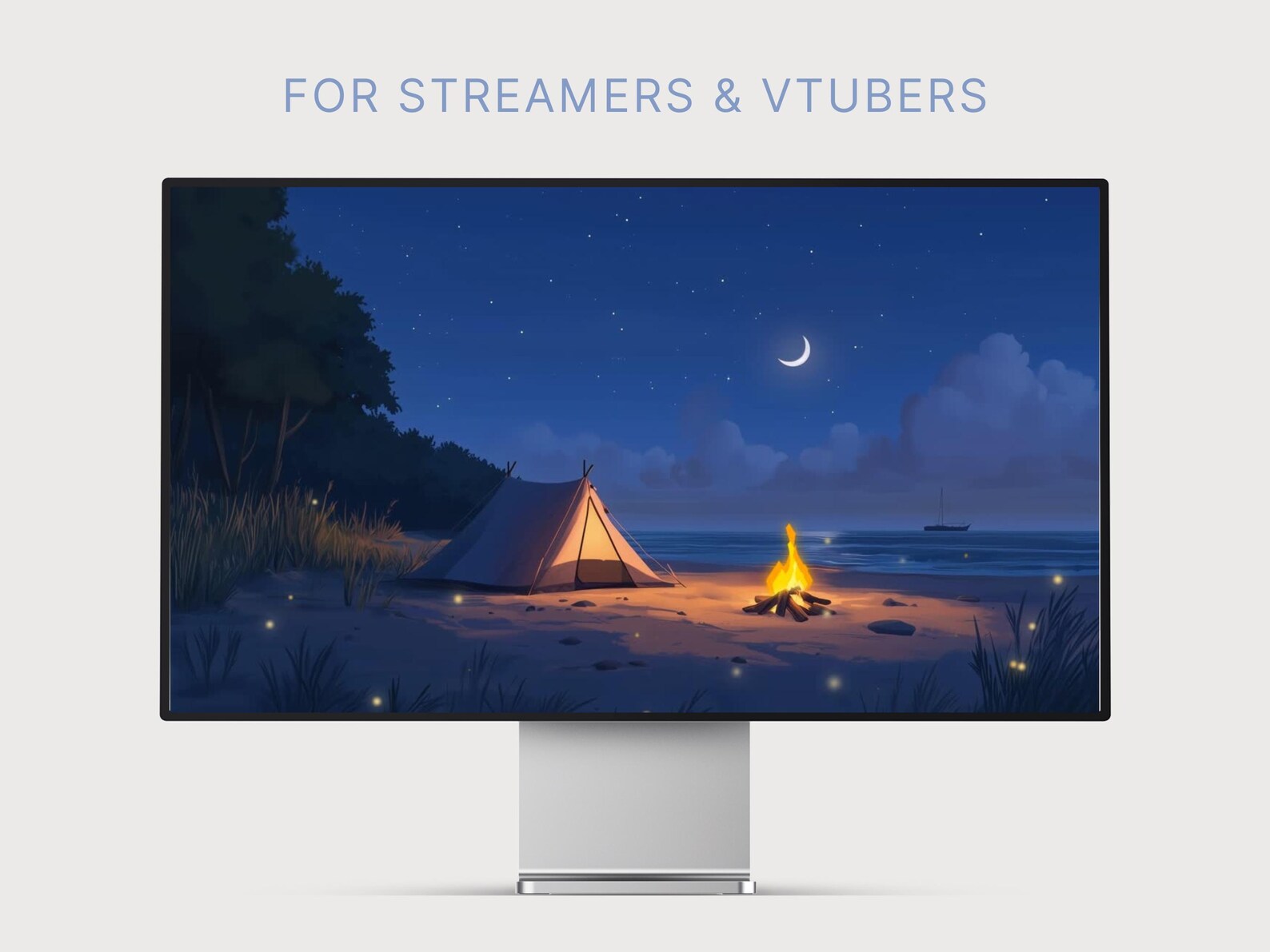 Cozy Bonfire Background Vtuber Summer Background Camping Stream ...