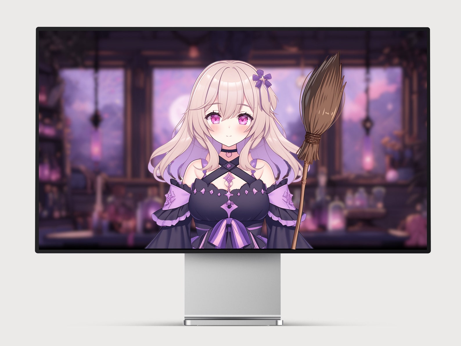 Vtuber Witch Broom Twitch Overlay Broom Vtuber Asset Stream Decor Broom ...