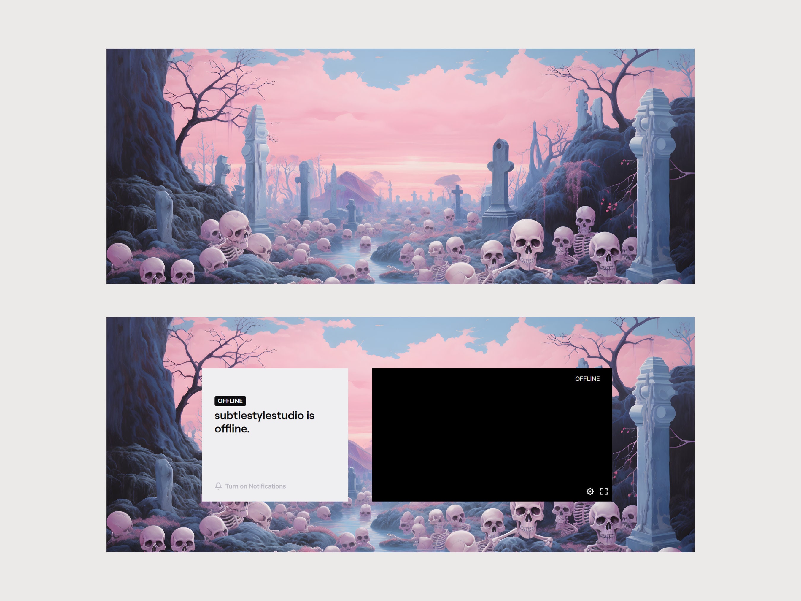 Pink Halloween Twitch Stream Banner Pastel Halloween Twitch Banner Pink ...