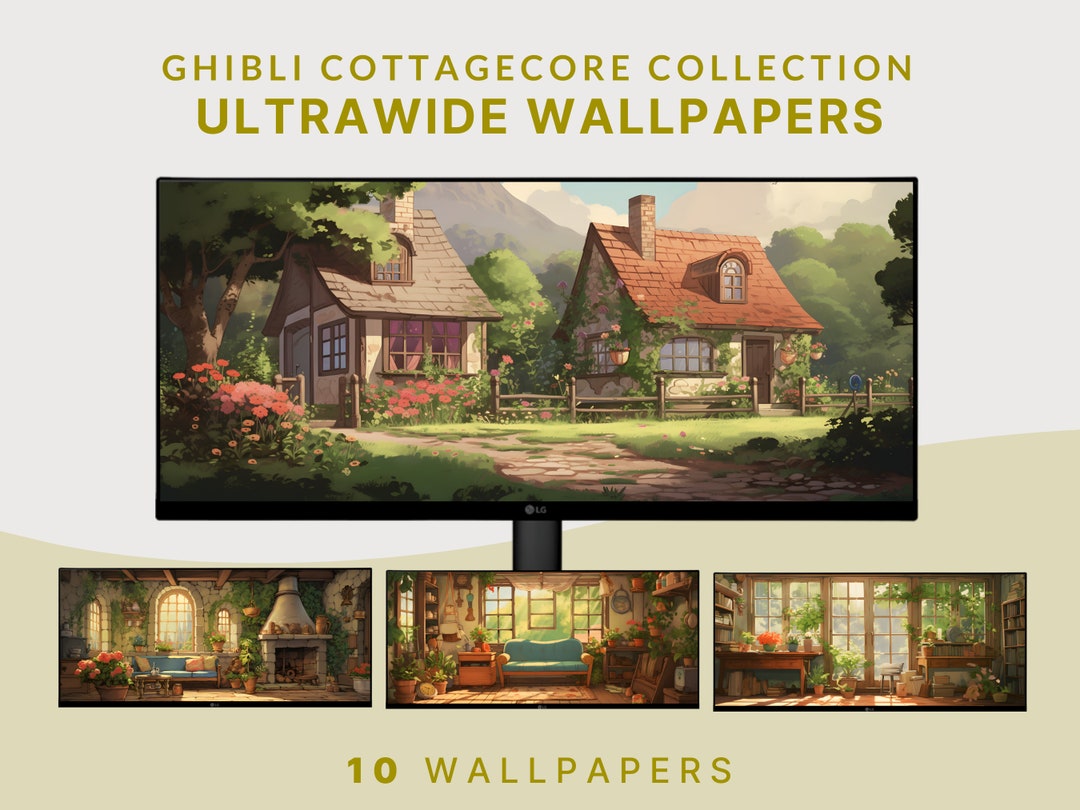 Cottagecore Ultrawide Wallpaper Ghibli Wallpaper Cozy Ultrawide ...