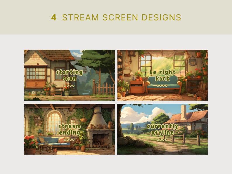 Studio Ghibli Animated Stream Screen Cottagecore Twitch Banner - Etsy