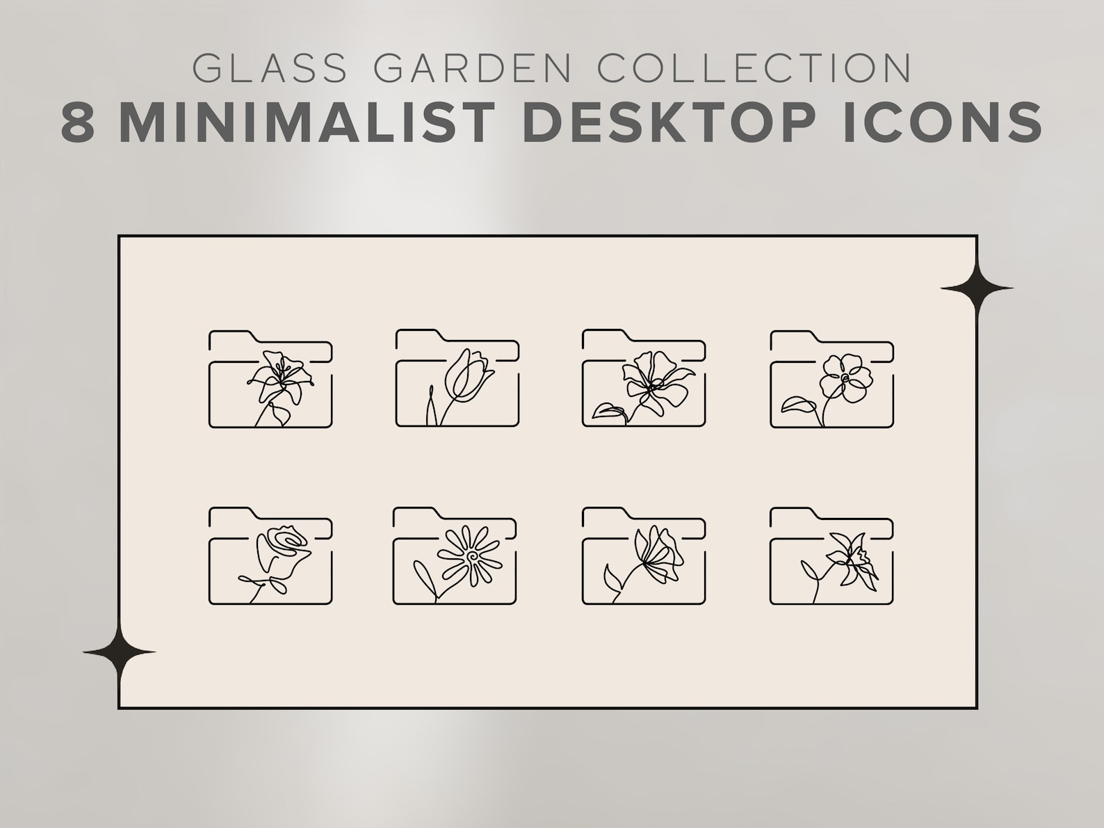 Minimalist Desktop Icons Floral Icons Aesthetic Folder Icons Neutral ...