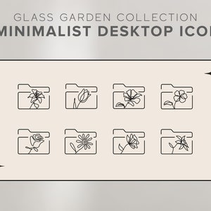 Minimalist Desktop Icons Floral Icons Aesthetic Folder Icons Neutral ...