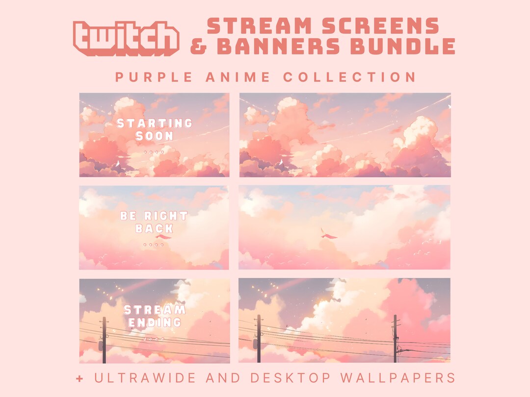 Pink Twitch Overlay Animated Stream Screen Anime Twitch Overlay Pink ...