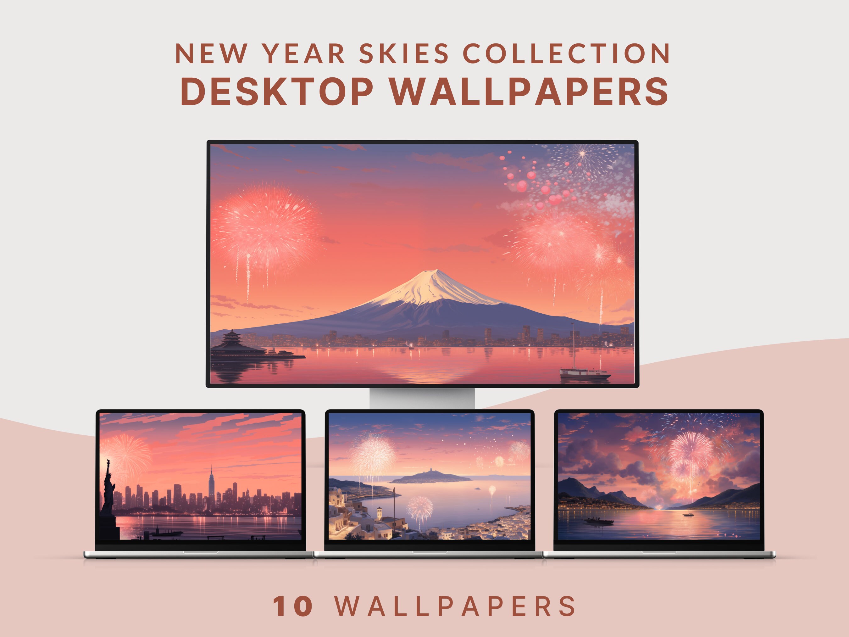 New Year Desktop Wallpaper New Year 2024 Wallpaper Desktop Fireworks ...
